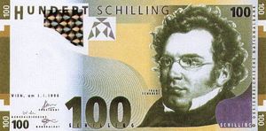 Banknote: 100 Schilling (Franz Schubert) (Austria(Unissued Proof Notes) 💴