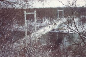 Postcard: Orenburg. Pedestrian Bridge over Ural river (Russia(Orenburg ...