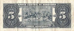 Banknote: 5 Lempiras (Honduras(1953-1972 Issue) Wor:P-51a.3