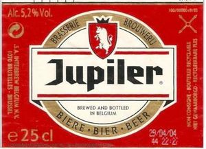 Dranketiket: Jupiler 25cl (Brasserie Piedboeuf (InBev), BelgiëCol:BE ...