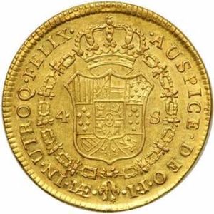 Coin: 4 Escudos (Peru) (1788~1808 - Spanish Colonial Carolus IV) WCC:km91