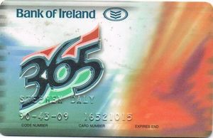 Bank Card: 365 Orange (Bank of Ireland, IrelandCol:IE-GM-0015