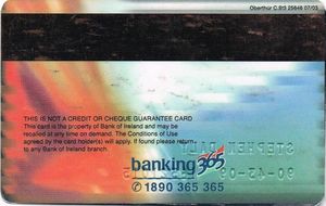 Bank Card: 365 Orange (Bank of Ireland, IrelandCol:IE-GM-0015