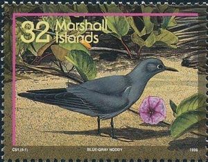 Stamp: Blue-gray Noddy (Anous ceruleus) (Marshall Islands) (Birds 1996 ...