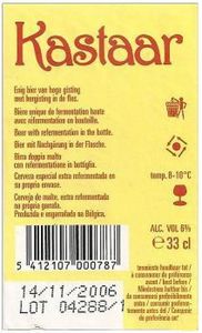 Drink Label: Kastaar (Brouwerij de Block, BelgiumCol:BE-BEER-003709