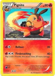 Game Card: Pignite (Pokémon TCG(Boundaries Crossed Set) Col:PKM-BCS-EN025