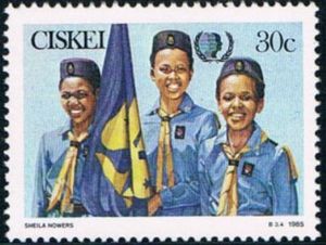 Stamp: Guide color guard (Ciskei(75th Anniversary of Girl Scouts) Mi:ZA ...