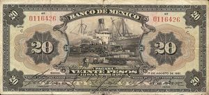 Banknote: 20 Pesos (Mexico(1925-1934 Issue) Wor:P-23b