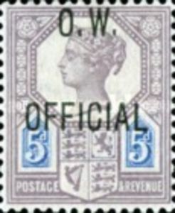 Stamp: Queen Victoria (1819-1901) - Overprint - O.W. OFFICIAL (United ...