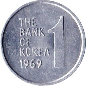 Coin: 1 Won (Korea, South(1962~Today - Circulation - Won) WCC:km4a