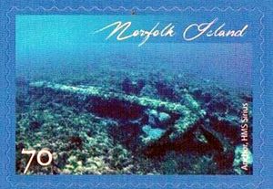 Briefmarke: Anchor of HMS "Sirius" on Sea Bed (Norfolkinsel(225th ...