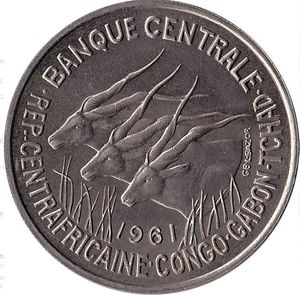 주화: 50 CFA Francs (프랑스령 적도 아프리카) (1961~1973 - Circulation) WCC:km3