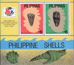 Stamp: Philippine Cone Shells 1994 souvenir sheet (Philippines ...