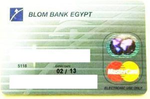 Bank Card: Blom Bank Visa 1 (Blom Bank, EgyptCol:EG-MC-0012