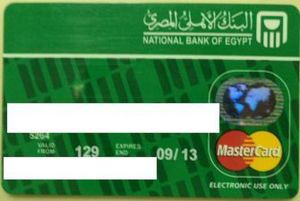 Bank Card: NBE Mastercard 1 (National bank of Egypt, EgyptCol:EG-MC-0019