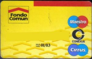 Tarjeta de Banco: Fondo Comun (Banco Fondo Común, VenezuelaCol:VE-MS-0053-1