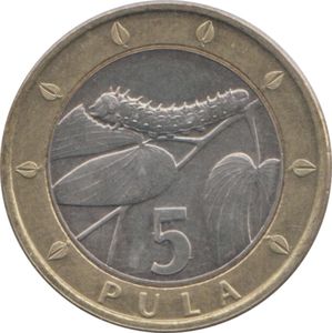 Moneda: 5 Pula (Botswana(1976~Actualidad - Circulación (Pula)) WCC:km30