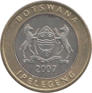Moneda: 5 Pula (Botswana) (1976~Actualidad - Circulación (Pula)) WCC:km30
