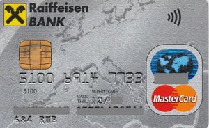 Bank Card: Europe map RUB (Raiffeisenbank, Russia) Col:RU-MC-0282.10
