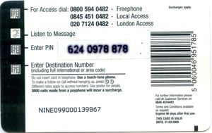 Phonecard: 99p Phone Card (Remote Memory United Kingdom, United Kingdom ...