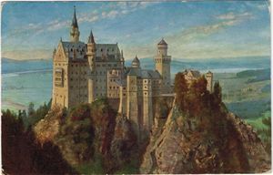 Postcard: Castle Neuschwanstein (Germany, Weimar Republic ...