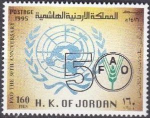 Stamp: FAO emblem (Jordan(F.A.O., 50th Anniversary) Mi:JO 1579,Sn:JO ...