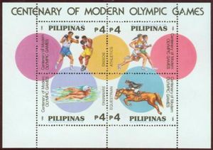 邮票: Centenary of Modern Olympic Games (菲律宾(Summer Olympic Games 1996 - Atlanta) Mi:PH BL102,Sn ...