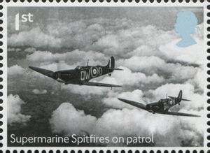 Stamp: Supermarine Spitfires on Patrol (United Kingdom of Great Britain ...