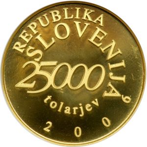 Moneda: 25,000 Tolarjev (250th Birth anniv. Anton Tomaz Linhart) (Eslovenia(1991~2006 - Tolar ...