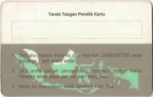 Functional Card: Kartu Peserta (Insurance, Indonesia(Jamsostek) Col:ID ...