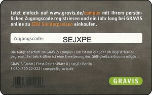Functional Card: Gravis - Campus Club Card (Unknown Industry, Germany ...