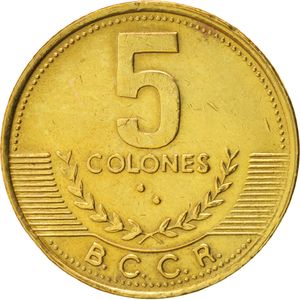 Coin: 5 Colones (Costa Rica) (1950~Today - Banco Central de Costa Rica ...