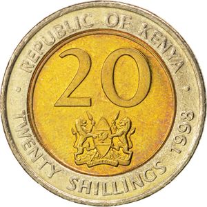Coin: 20 Shillings (Kenya(1995~2003 - 5th Circulation) WCC:km32