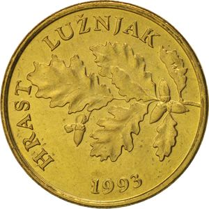 Moneda: 5 Lipa (Hrast Luznjak)(Croatian: odd years) (Croacia(1991 ...