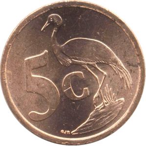 Coin: 5 Cents (AFRIKA-DZONGA - Tsonga language) (South Africa(1994 ...