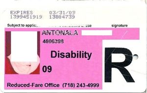 Transport Ticket: Female Disability (MTA New York, United States of ...