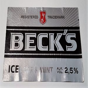 Drink Label: Beck's ICE Lime & Mint (Brauerei Beck GmbH & Co, Germany ...