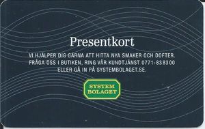 Gift Card: Presentkort (Systembolaget, Sweden(Systembolaget) Col:SE ...