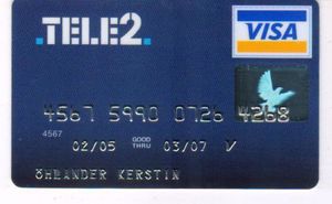 Bank Card: Tele 2 VISA (Banque Invik S.A., Luxembourg) Col:LU-VI-0001