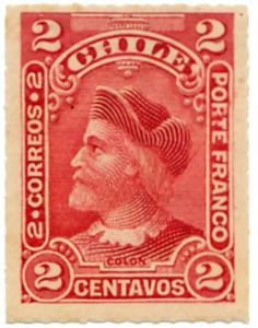 Stamp: Christopher Columbus (Colon) (Chile(Large Columbus head in a new ...