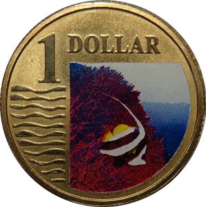 Coin: 1 Dollar (Longfin Bannerfish) (Australia(Numismatic Product ...