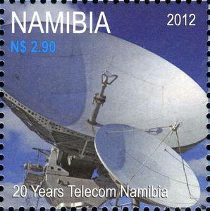 Stamp: NamPost and Telecom 20th Birthday (Namibia(Namibia Telecom) Mi ...
