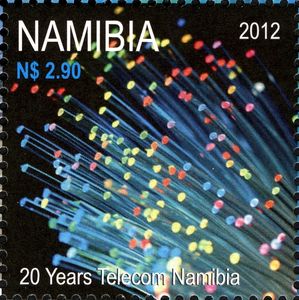 Stamp: NamPost and Telecom 20th Birthday (Namibia(Namibia Telecom) Mi ...