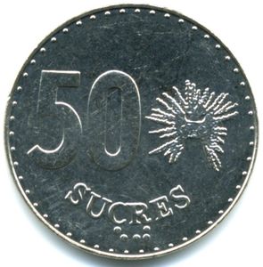 Moneda: 50 Sucres (Ecuador(1988~2000 - 2nd Sucre Series) WCC:km93