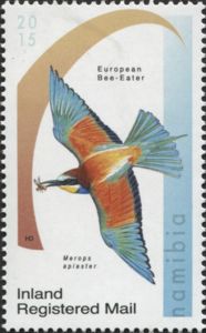 Stamp: European Bee-eater (Merops apiaster) (Namibia(Bee-eaters of ...
