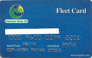 Functional Card: PSO Fleet Card (Fuel Stations, Pakistan(Pakistan State ...