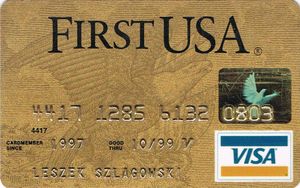 Bank Card: Visa Gold (First USA Bank, United States of AmericaCol:US-VI ...