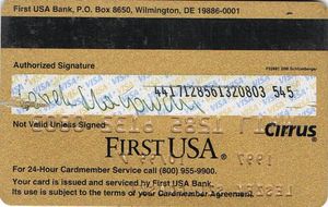 Bank Card: Visa Gold (First USA Bank, United States of AmericaCol:US-VI ...