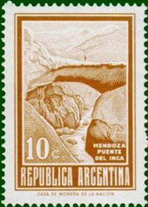 Stamp: Inca Bridge, Mendoza (Argentina(Personalities and Landscapes ...