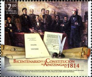 Stamp: Bicentennial of the Constitution of 1814 Apatzingán (MexicoMi:MX ...